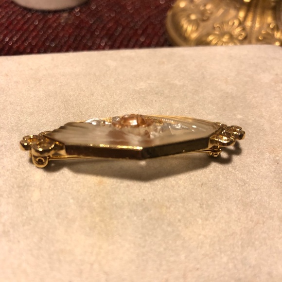 Vintage | Jewelry | Vintage Camphor Glass Rose Brooch Pin | Poshmark